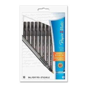 paper mate write bros ballpoint pens, medium point (1.0mm), black, 10 count