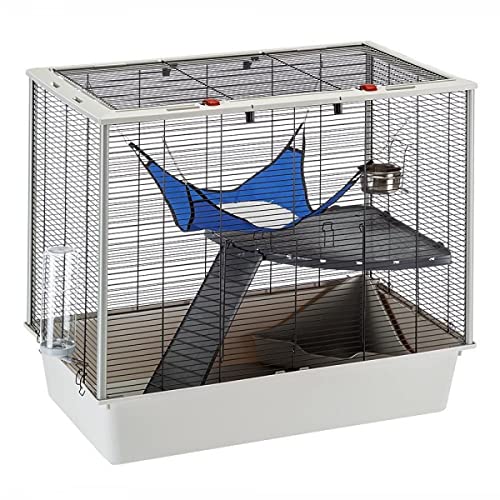 Ferplast Comfortable Ferret and mice cage FURAT, Two-Storey Structure with Accessories Included, Reinforced Corner, Red, 78 x 48 x h 70 cm