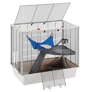 Ferplast Comfortable Ferret and mice cage FURAT, Two-Storey Structure with Accessories Included, Reinforced Corner, Red, 78 x 48 x h 70 cm