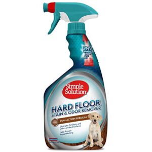 simple solution hard floor pet stain and odor remover | dual action cleaner for sealed hardwood floors | 32 ounces