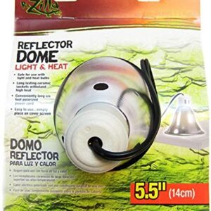 Zilla Light & Heat Reflector Dome Fixture with Ceramic Socket (Silver, 8.5 Inch)