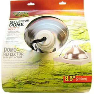 Zilla Light & Heat Reflector Dome Fixture with Ceramic Socket (Silver, 8.5 Inch)