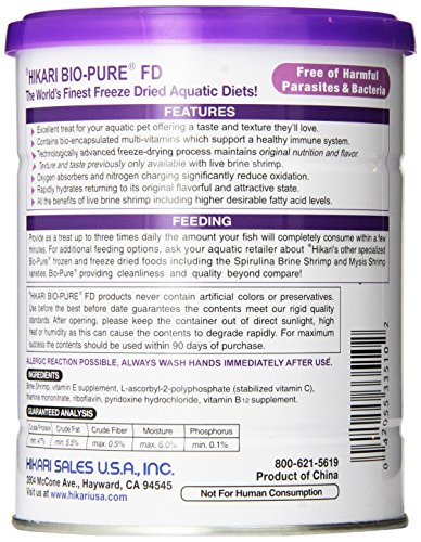 Hikari Bio-Pure Freeze Dried Brine Shrimp for Pets, 1.76-Ounce