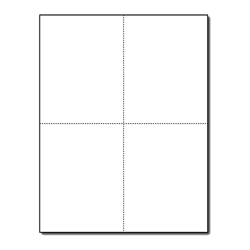 Heavyweight Blank Postcard Paper for Printing - White - 250 Sheets / 1000 Postcards - Perforated 4 per Sheet - Thick 80lb Cover Cardstock - Inkjet/Laser Printable