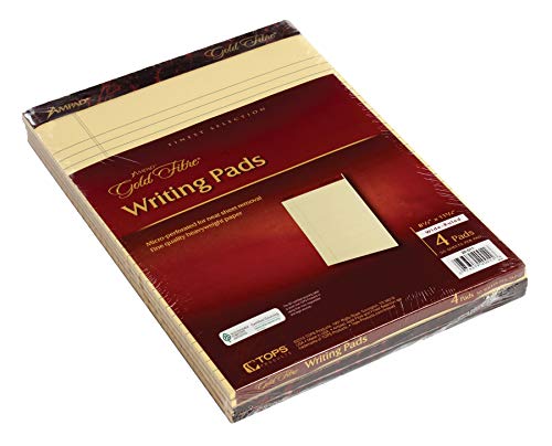 Ampad Heavyweight Writing Pad, 8.5 x 11.75 Inches, Ivory, 50-Sheet Pad (4 Pads per Pack) (20-011)