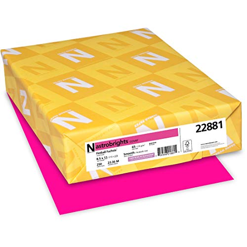 Astrobrights Color Cardstock, 65 lb Cover Weight, 8.5 x 11, Fireball Fuchsia, 250/Pack