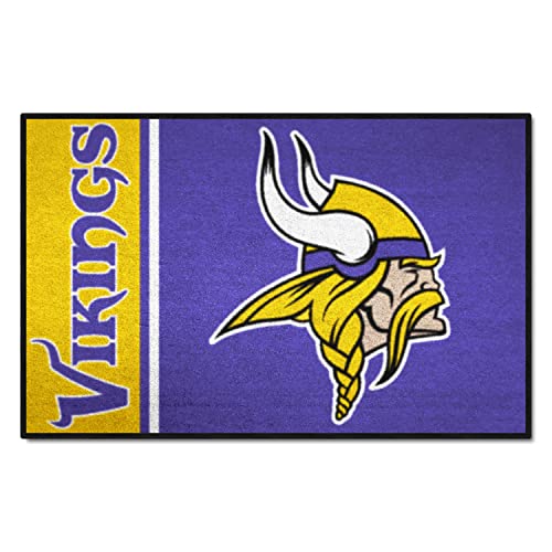 FANMATS 8248 Minnesota Vikings Starter Mat Accent Rug - 19in. x 30in. | Sports Fan Home Decor Rug and Tailgating Mat Uniform Design