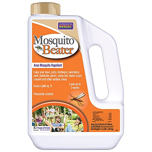 Bonide Mosquito Beater Granules, 1.3 lbs. Ready-to-Use Area Mosquito Repellent Pellets for Outdoors, People & Pet Safe