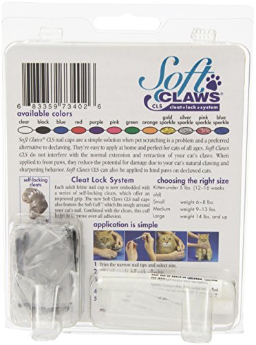 Feline Soft Claws Cat Nail Caps Take-Home Kit, Large, Black