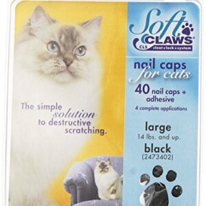 Feline Soft Claws Cat Nail Caps Take-Home Kit, Large, Black