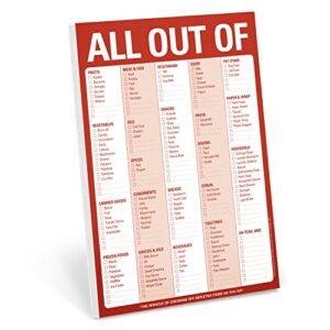 knock knock all out of pad grocery list note pad, 6 x 9-inches (red)