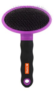 hartz groomer's best deshedding slicker dog brush, black/violet