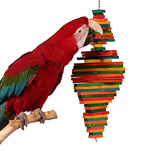 Zoo-Max Cocotte Wooden Bird Toy | Medium Hanging Hardwood Activity Toy | (22" x 6")