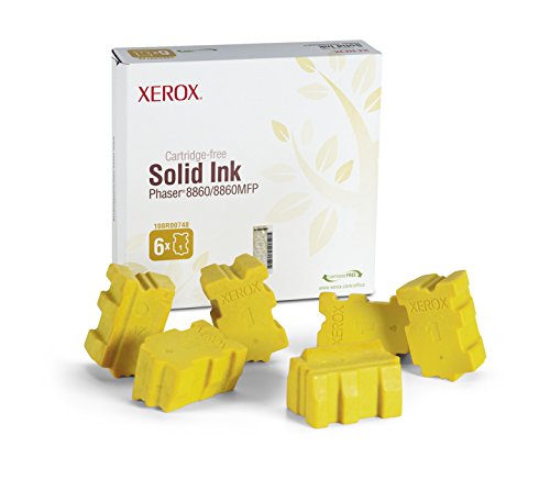 Xerox Phaser 8860 Yellow 6 Ink Sticks Solid Ink (14,000 Pages) - 108R00748