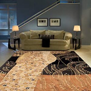 Momeni Rugs New Wave Collection, 100% Wool Hand Carved & Tufted Contemporary Area Rug, 3'6" x 5'6", Black