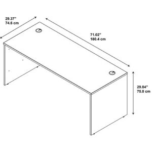 Bush Business Furniture Desk, 72W x 30D, Mocha Cherry