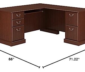 Bush Furniture Saratoga L Shaped Computer Desk in Harvest Cherry