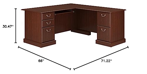 Bush Furniture Saratoga L Shaped Computer Desk in Harvest Cherry