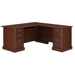 bush furniture saratoga l shaped computer desk in harvest cherry