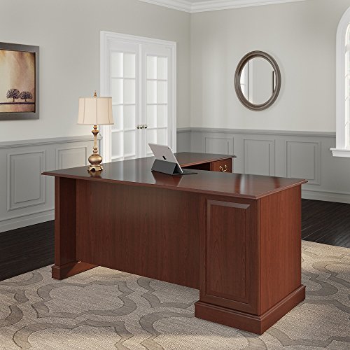 Bush Furniture Saratoga L Shaped Computer Desk in Harvest Cherry