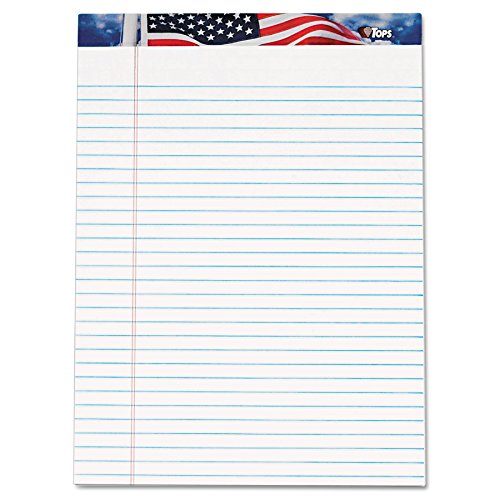 TOPS 75111 American Pride Writing Pad, Legal/Wide, 8 1/2 x 11 3/4, White, 50 Sheets (Pack of 12)