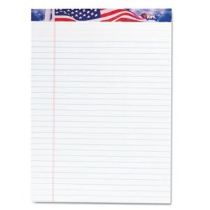 TOPS 75111 American Pride Writing Pad, Legal/Wide, 8 1/2 x 11 3/4, White, 50 Sheets (Pack of 12)