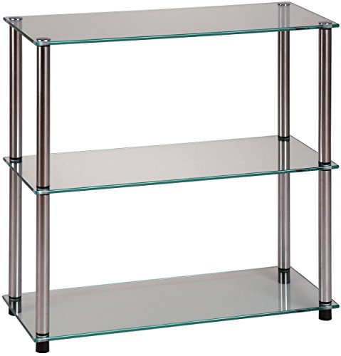 Convenience Concepts Designs2Go Classic Glass 3 Shelf Bookshelf, Glass