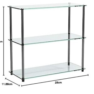 Convenience Concepts Designs2Go Classic Glass 3 Shelf Bookshelf, Glass