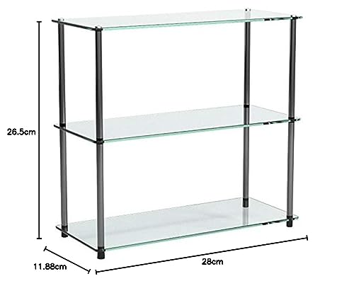 Convenience Concepts Designs2Go Classic Glass 3 Shelf Bookshelf, Glass