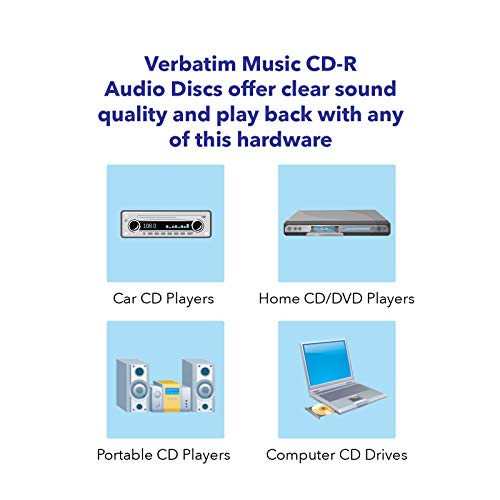 Verbatim Music CD-R 80 Minute 700 MB Blank Recordable Audio Discs 25pk Spindle