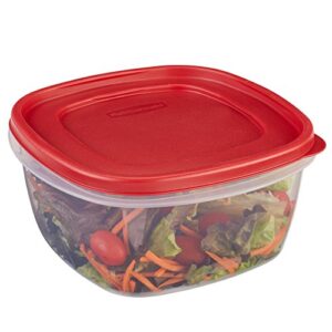 rubbermaid easy find lids food storage container, 14 cup, racer red