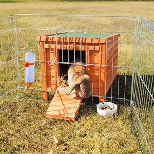 TRIXIE Small Pet House, Wooden Outdoor Shelter, Weatherproof Pet Home, Ideal for Cats, Rabbits, Bunnies, Guinea Pigs, Brown