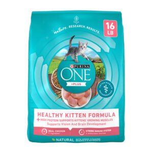 purina one high protein, natural dry kitten food, +plus healthy kitten formula - 16 lb. bag