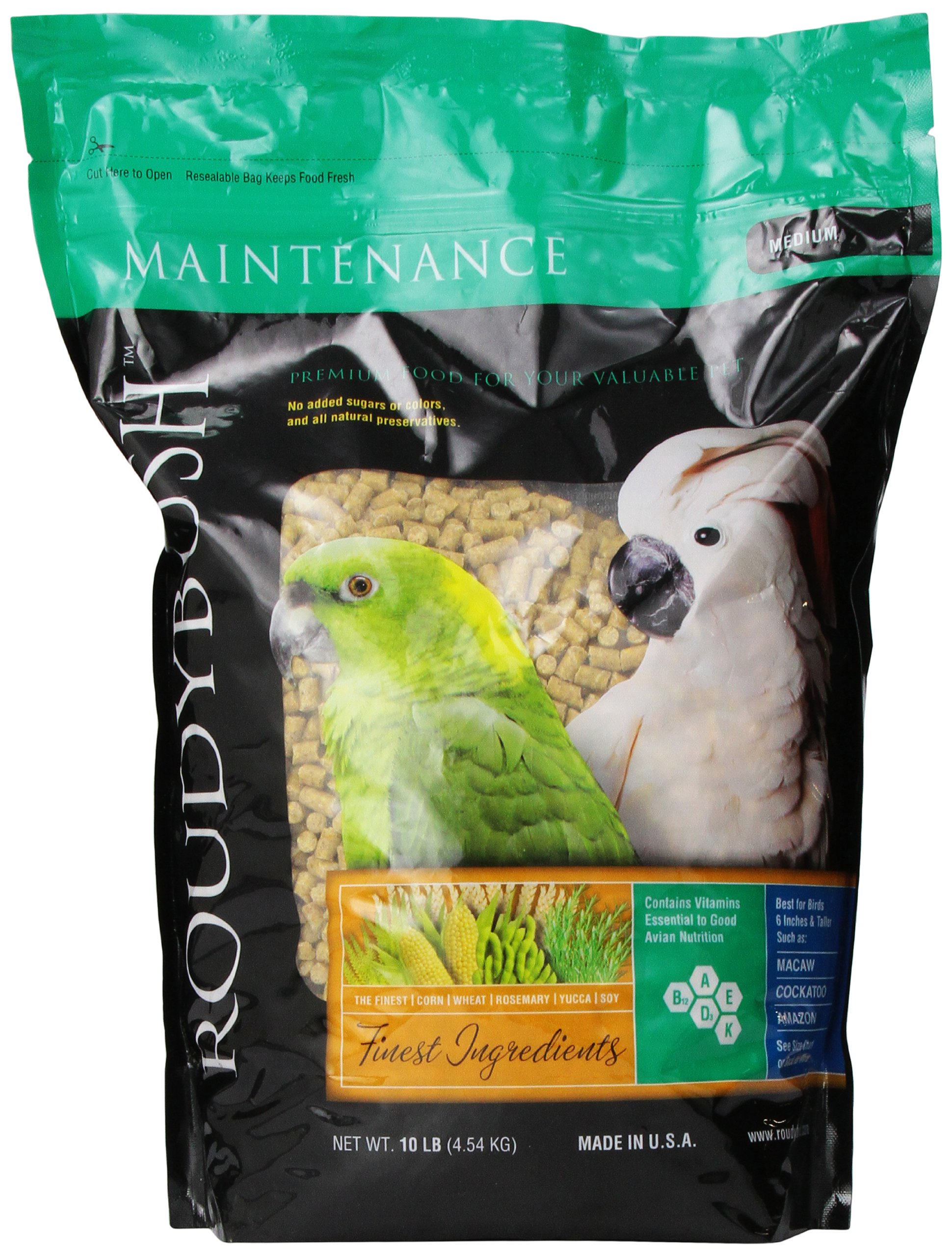 RoudyBush Daily Maintenance Bird Food, Medium, 10-Pound (Packaging May Vary)