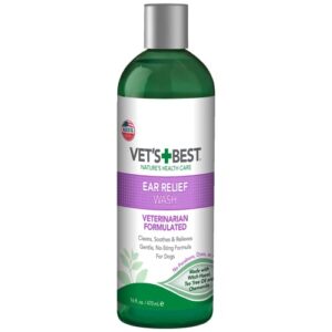 vet's best ear relief wash cleaner for dogs, 16 oz refill