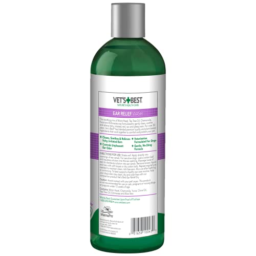 Vet's Best Ear Relief Wash Cleaner for Dogs, 16 oz Refill