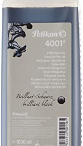 Pelikan 4001 Bottled Ink for Fountain Pens, Brilliant Black, 1 Liter, 1 Each (301168)