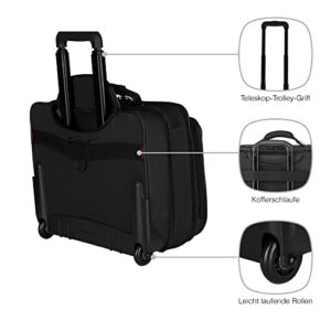 angel wish Briefcases Rolling Case Nylon for Upto 17-Inch Notebooks - Black