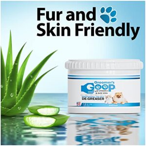 Groomer's GOOP Pet De-Greaser with Vitamin E and Aloe Vera - Degreaser Cream for Dogs, Puppy, Cat, and Kitten - Oil and Stain Remover for Pets Fur and Coat - 14oz (Pack of 1)