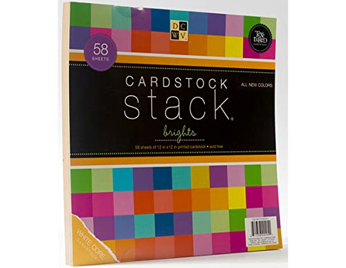 DCWV Cardstock Stack, Match Makers Brights, 58 Sheets, 12 x 12 inches