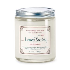 stonewall kitchen lemon parsley soy candle, 6.5 ounce