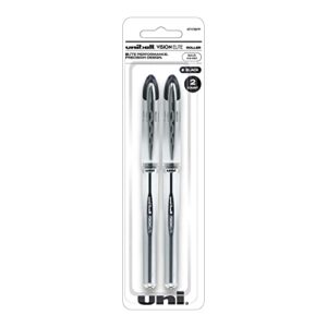 uni-ball vision elite rollerball pens bold point, 0.8mm, black, 2 pack