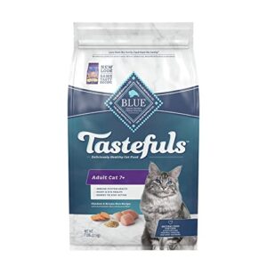 blue buffalo tastefuls adult 7+ natural dry cat food, chicken 7lb bag