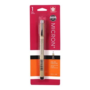 sakura 30581 pigma micron blister card 05 ink pen, 0.45-mm, black