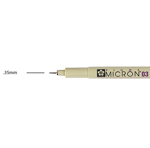 Sakura 30381 Pigma Micron Blister Card 03 Ink Pen, 0.35-mm, Black