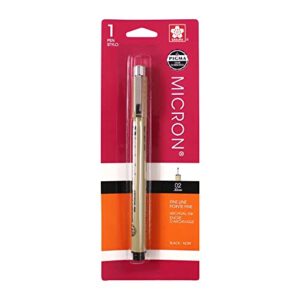 sakura pigma 30281 micron blister card ink pen set, black, 02 1ct