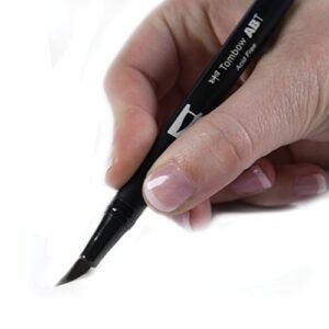 Tombow 56621 Dual Brush Pen, N15 - Black, 1-Pack. Blendable, Brush and Fine Tip Marker