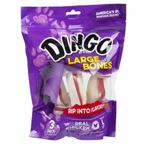 Dingo Rawhide Bone, Large, 3-Count