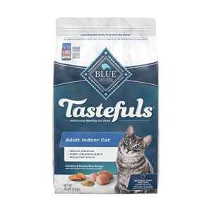 blue buffalo tastefuls indoor natural adult dry cat food, chicken 15lb bag