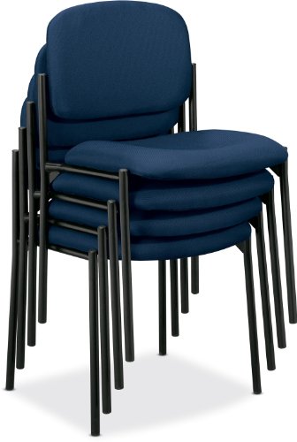 HON Scatter Guest Chair - Upholstered Stacking Chair without Arms, Navy (HVL606)